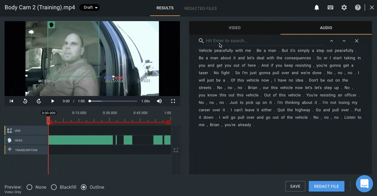 Veritone Redact: Audio Redactions