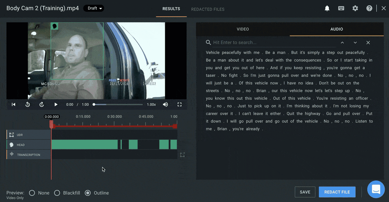Veritone Redact: Audio Redactions