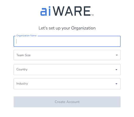 Create and manage an aiWARE account