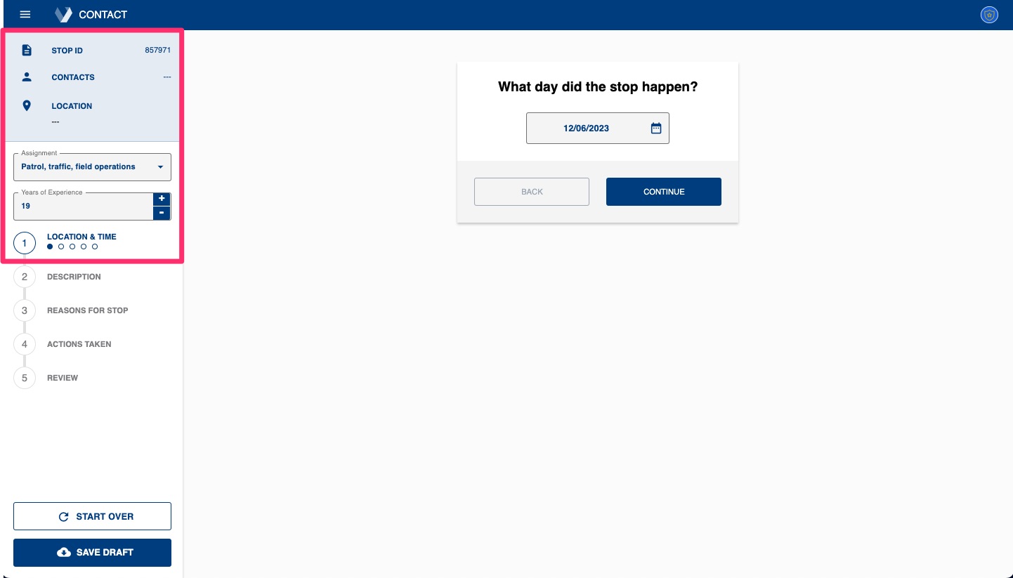 Creating a RIPA Report in Veritone Contact