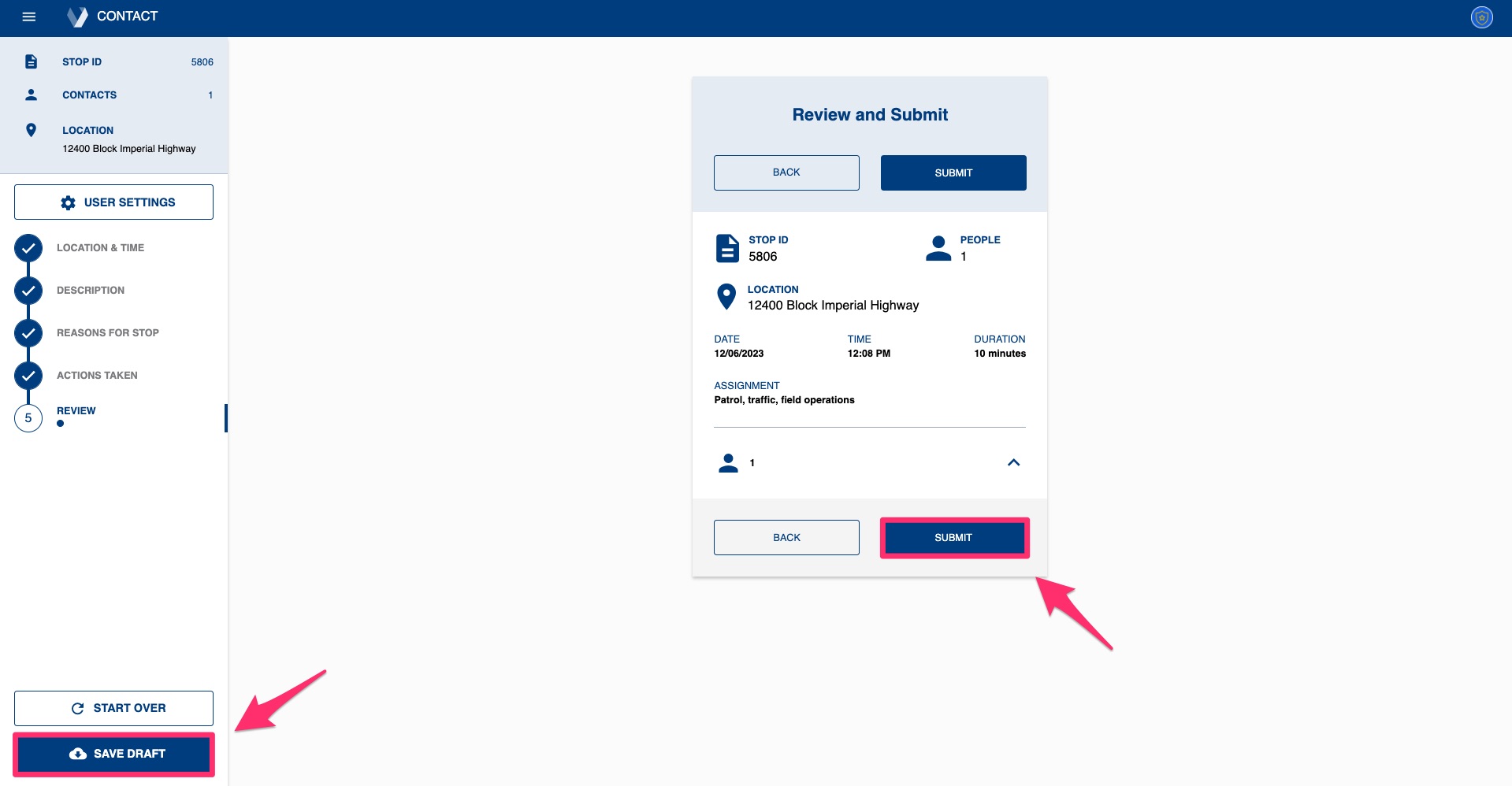 Creating a RIPA Report in Veritone Contact