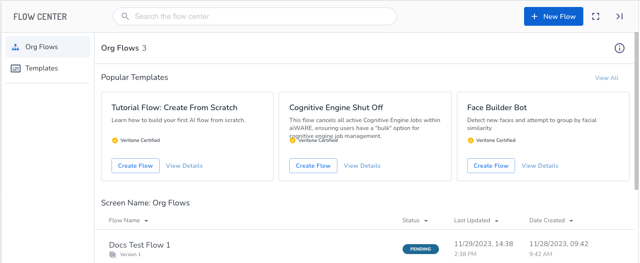 Flow Center overview