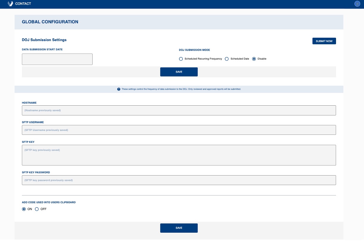 Global Configuration in Contact