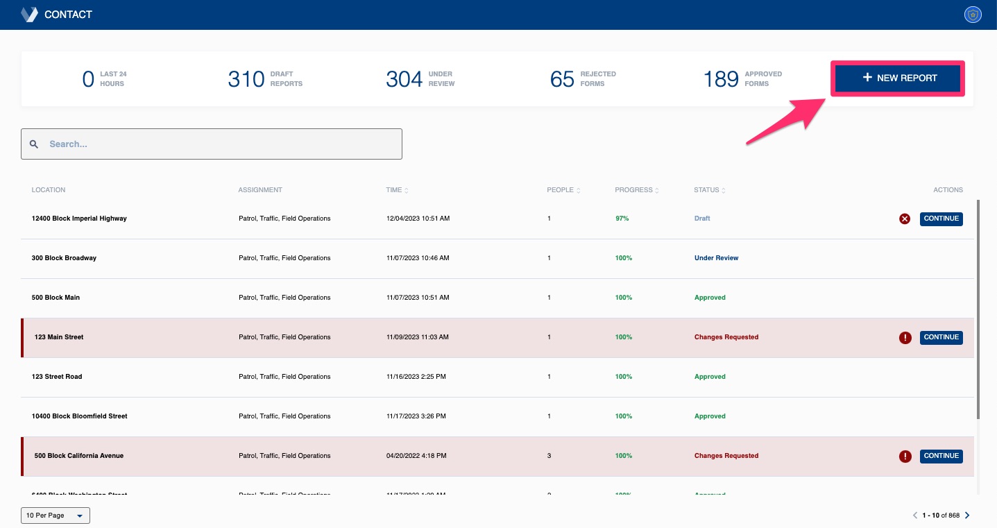 Creating a RIPA Report in Veritone Contact