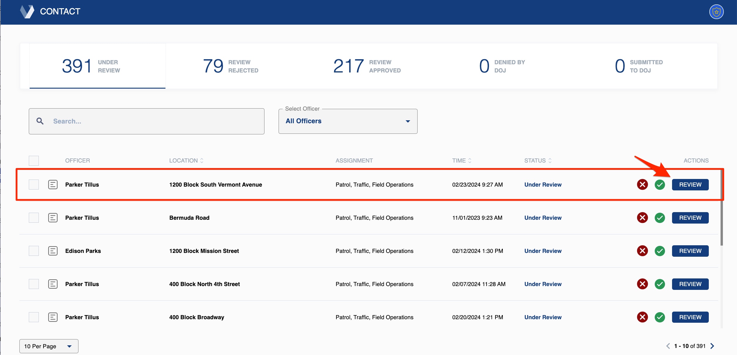 Reviewing, Approving & Denying RIPA Reports in Veritone Contact