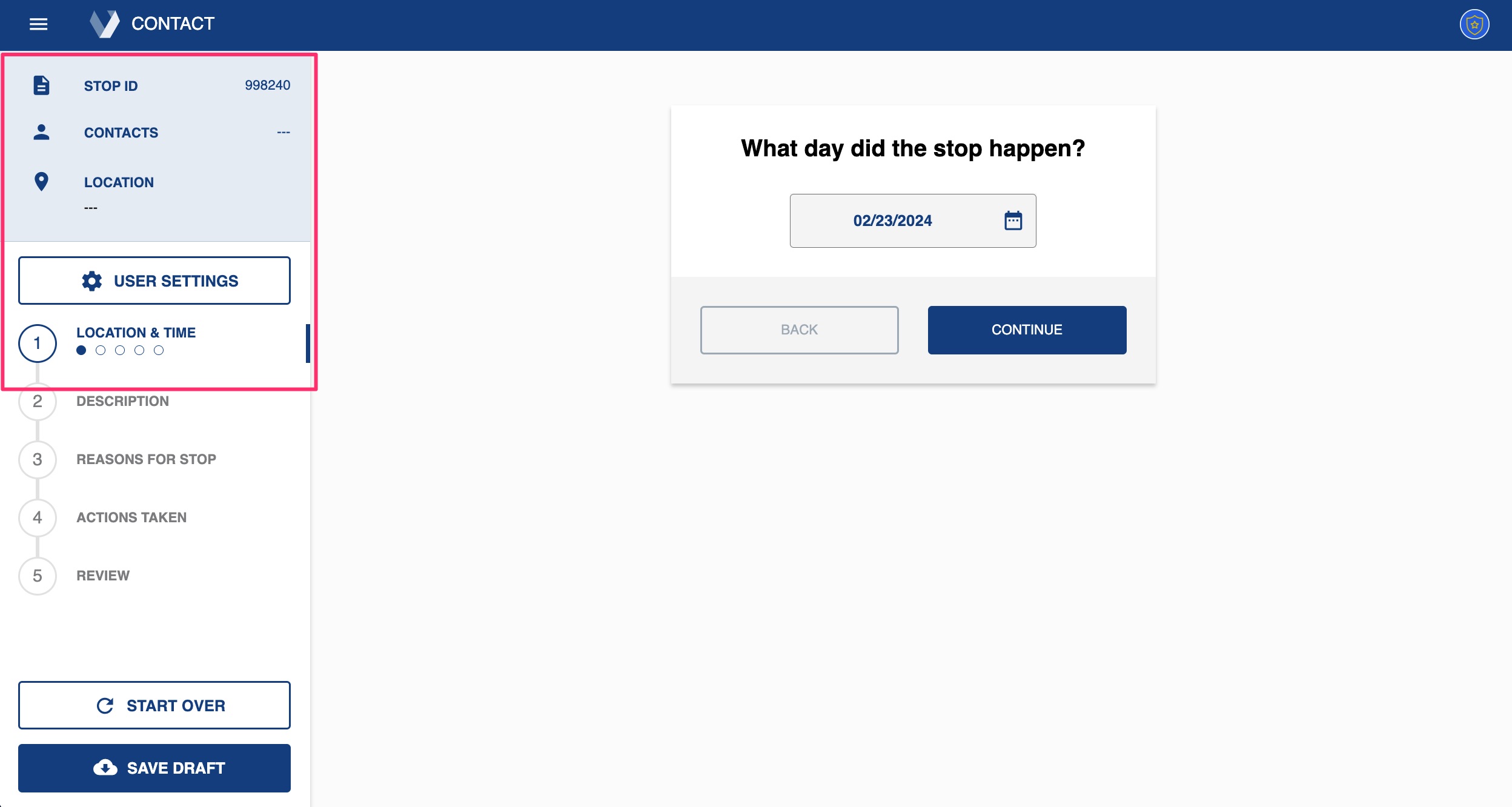 Creating a RIPA Report in Veritone Contact