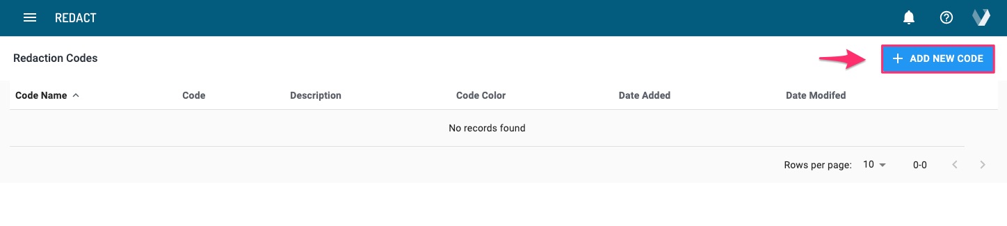 Redaction Codes
