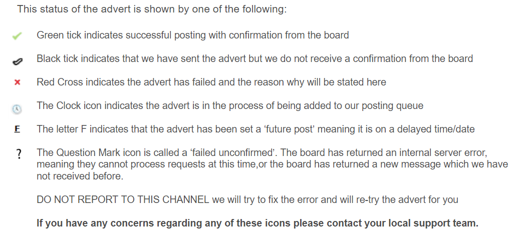 Understanding your posting status