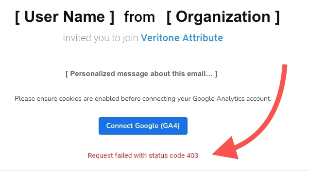 Google Analytics connection error 403