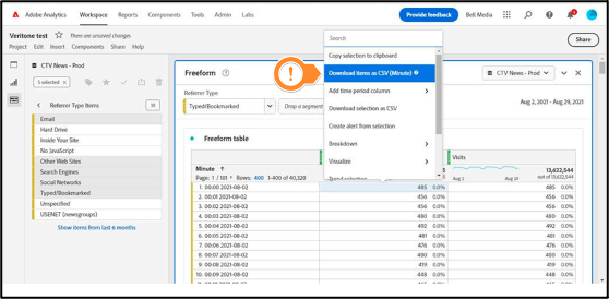 Export and upload Adobe Analytics data