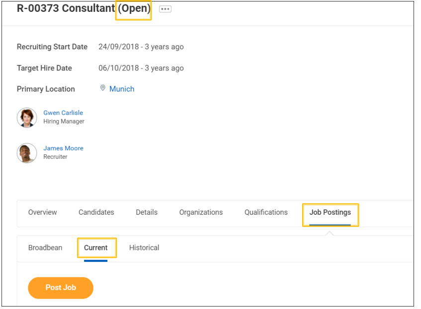 Workday posting Process (via Broadbean icon method)