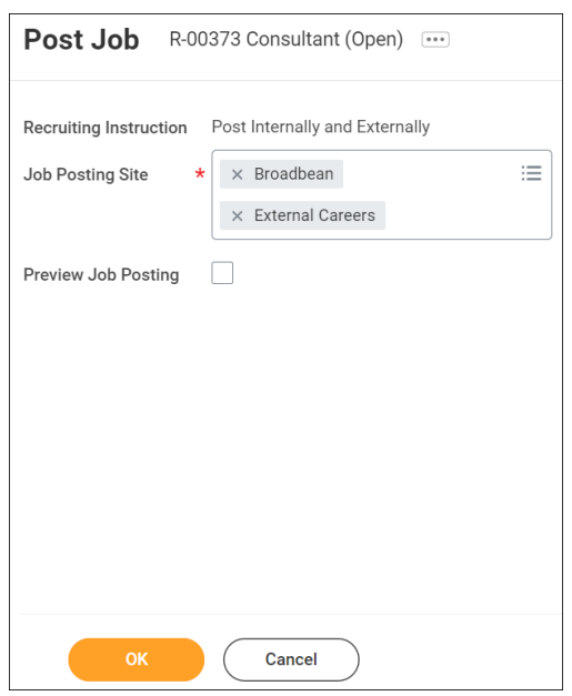 Workday posting Process (via Broadbean icon method)