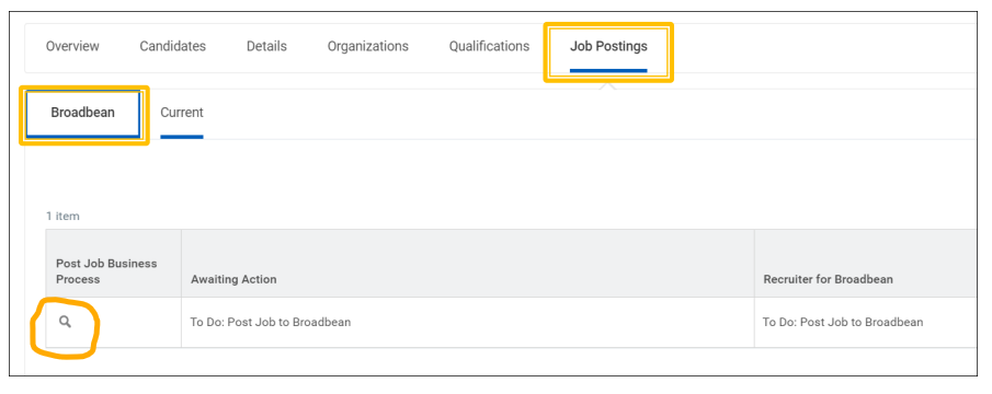 Workday posting Process (via Broadbean icon method)