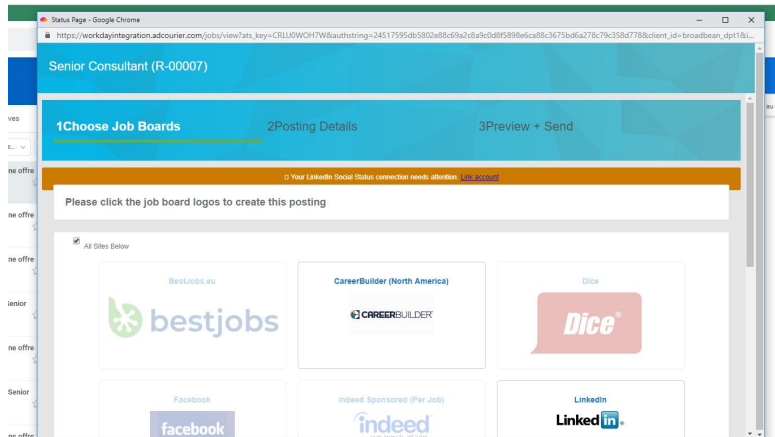 Workday posting Process (via Broadbean icon method)