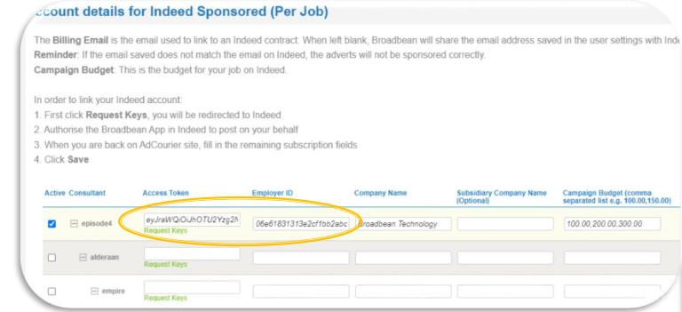 How to Set up Indeed instructions (Sponsored Job/Campaign)