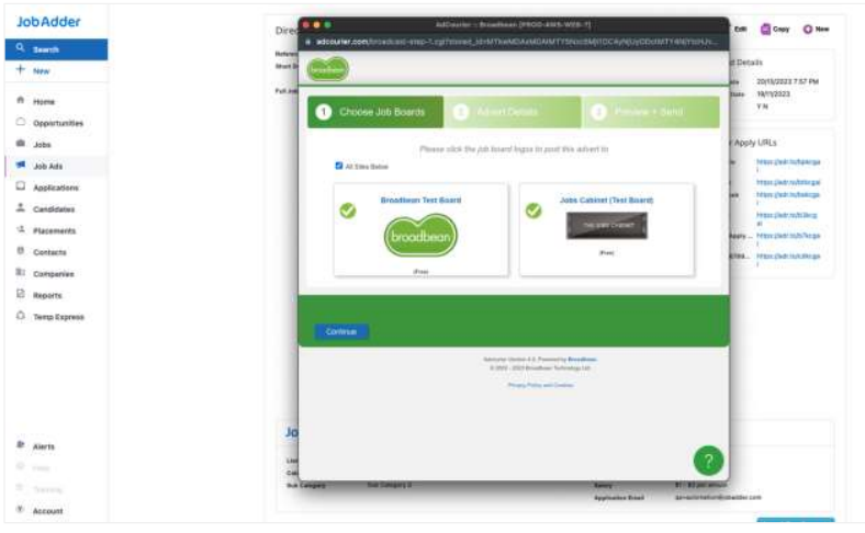 JobAdder Posting process (Apply Online version)