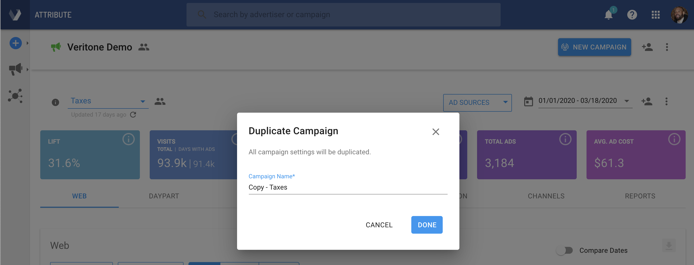 How to Duplicate a campaign in Attribute