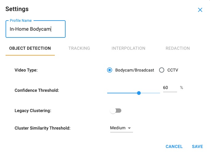 Settings Profile in Redact
