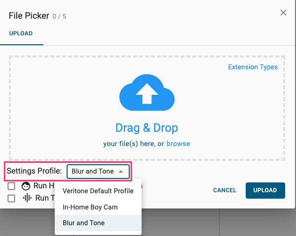 Settings Profile in Redact