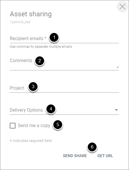 How do I share an individual asset?