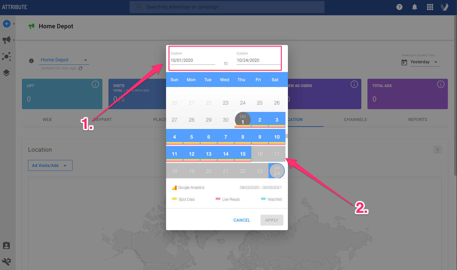 Review Attribution Dashboard Metrics