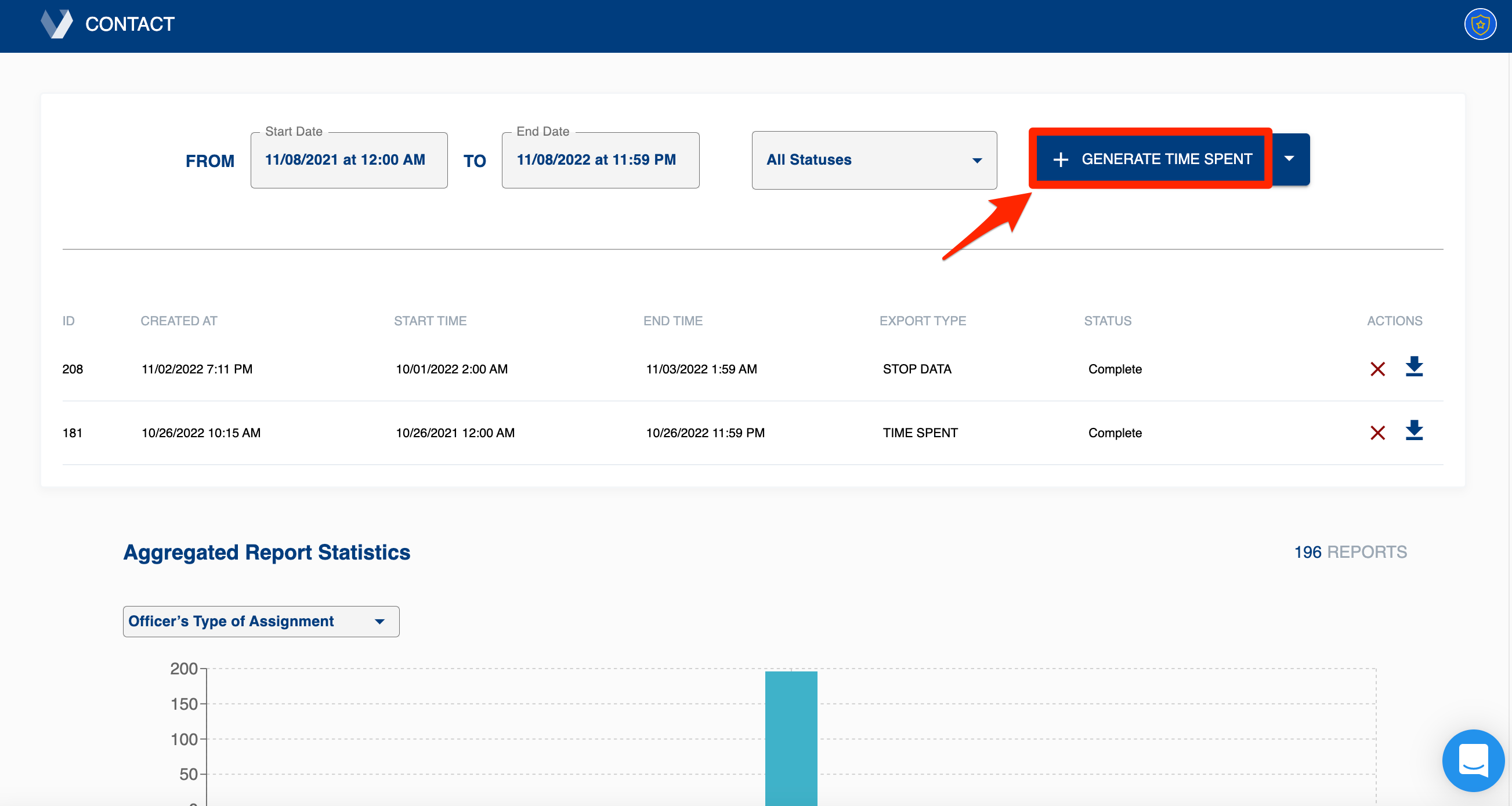 Exporting Data from Veritone Contact