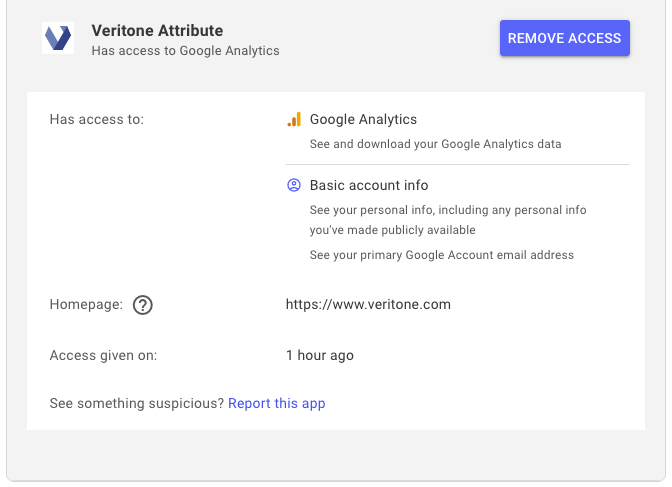 How to view Attribute's third-party access to a Google Analytics account.