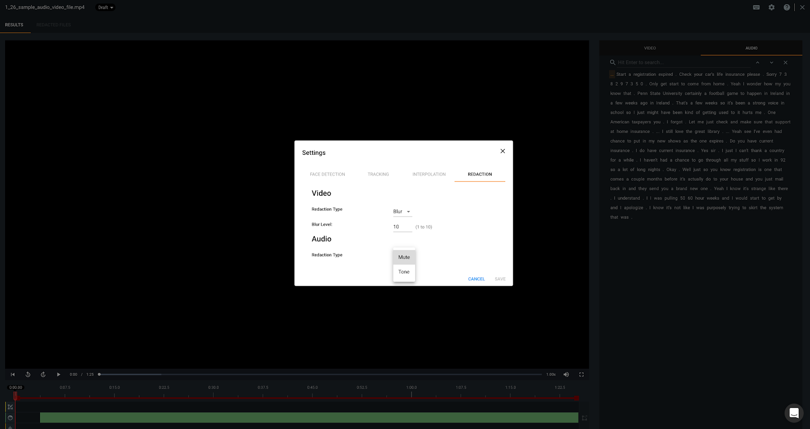 Veritone Redact: Release Notes - August 2019