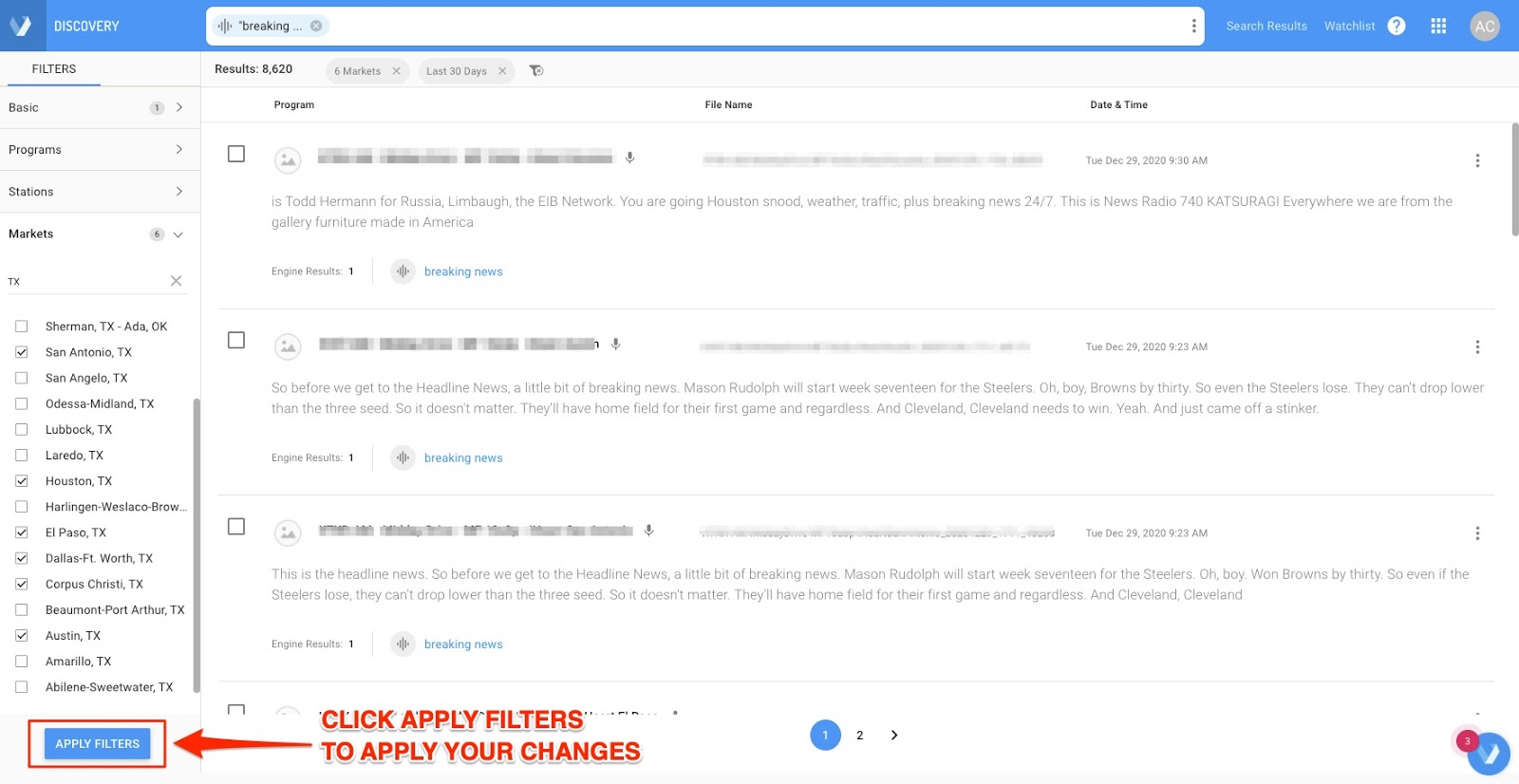 How to Filter Search Results by Market