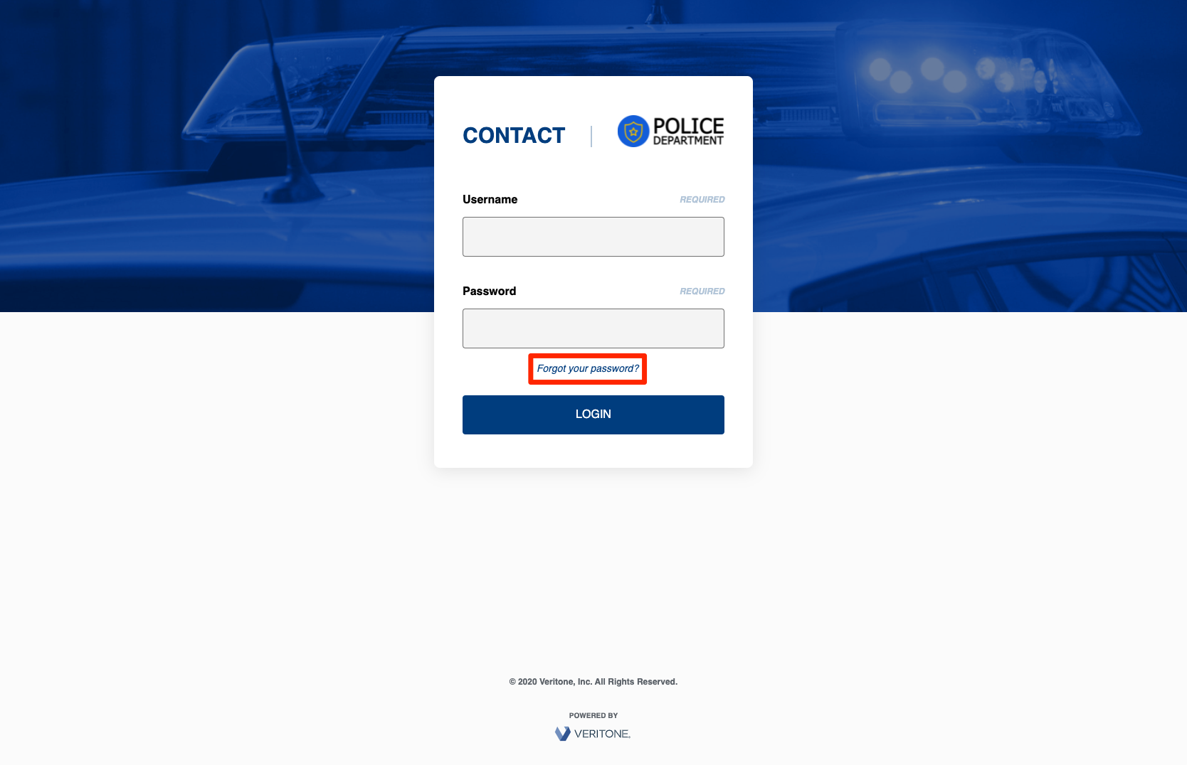 How to Reset your Password in Veritone Contact