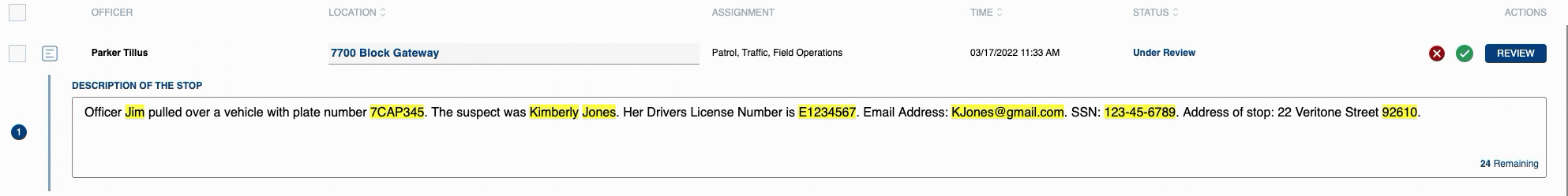 Veritone Contact: PII Detection