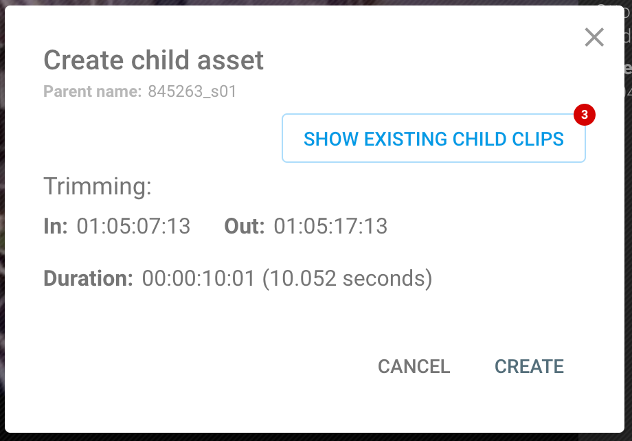 Create a Child Asset