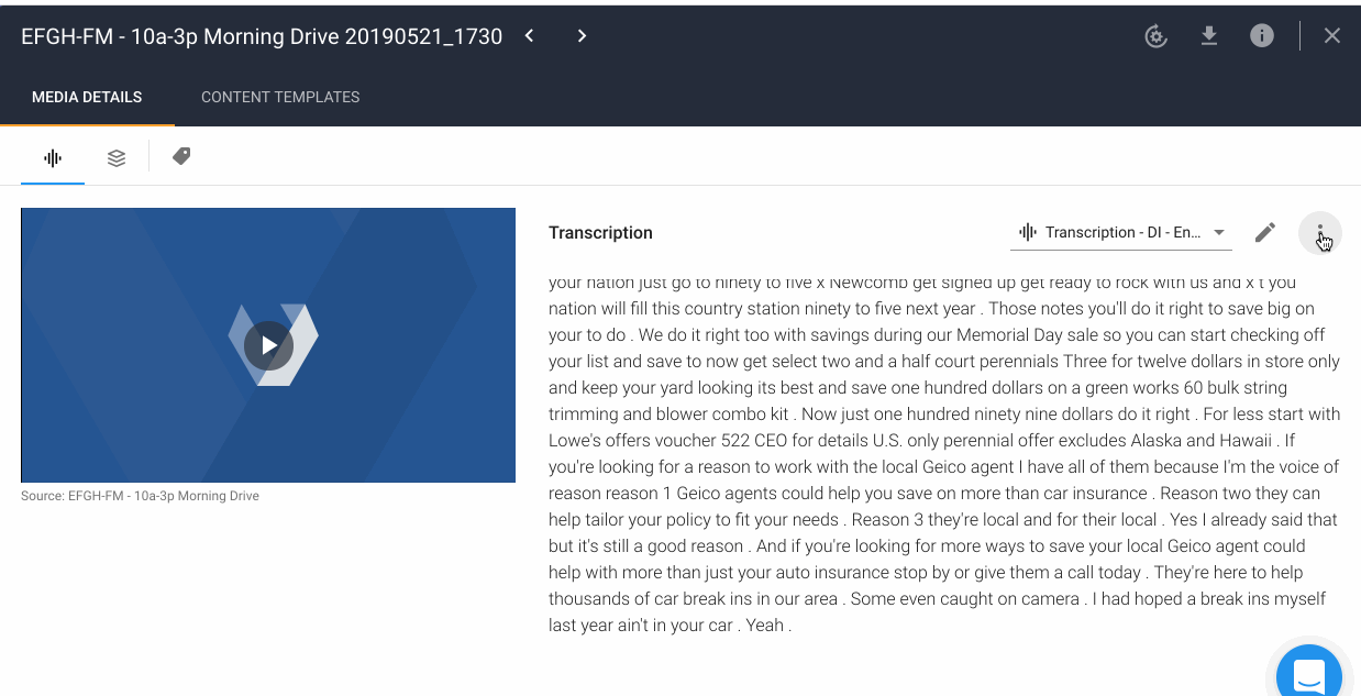 How to Export Transcripts from Data Center
