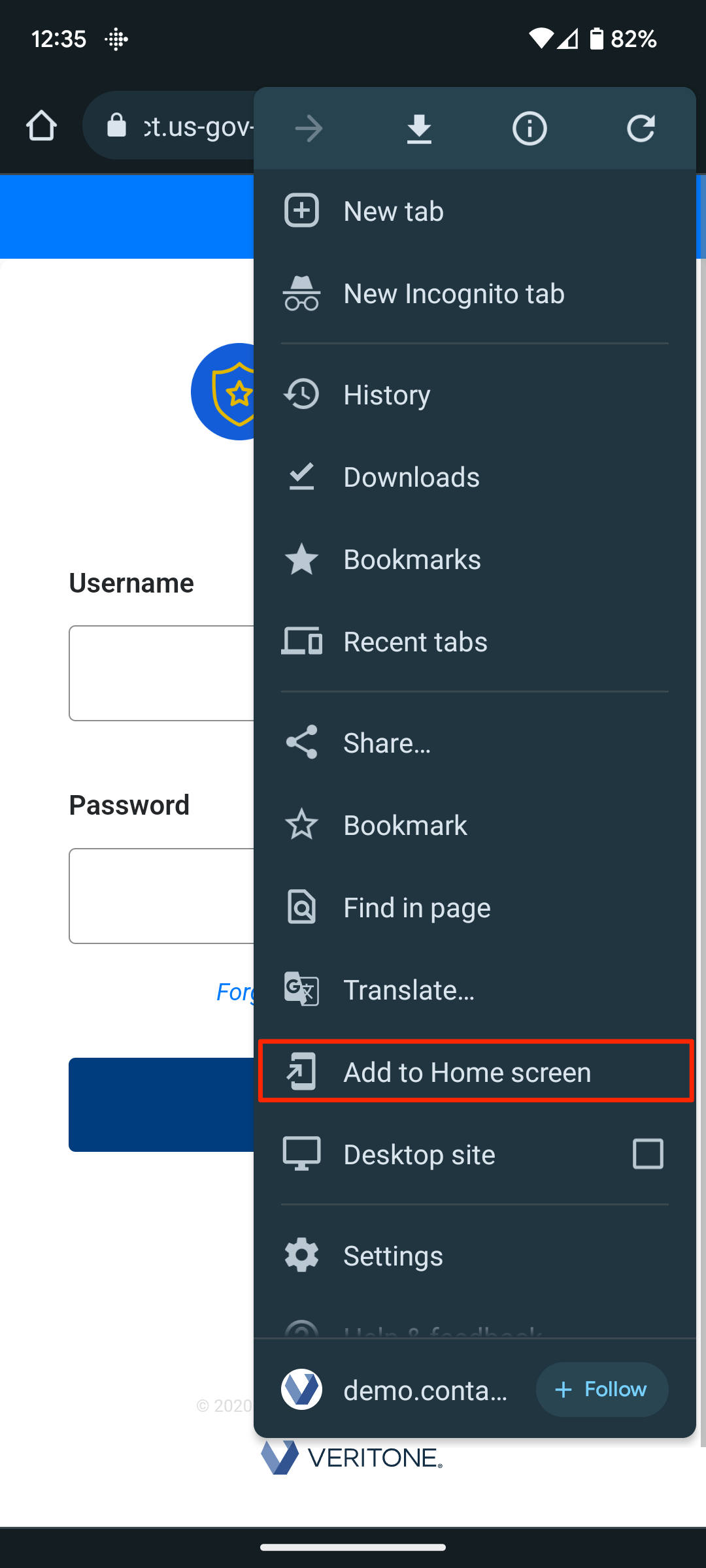 Veritone Contact: Mobile Installation
