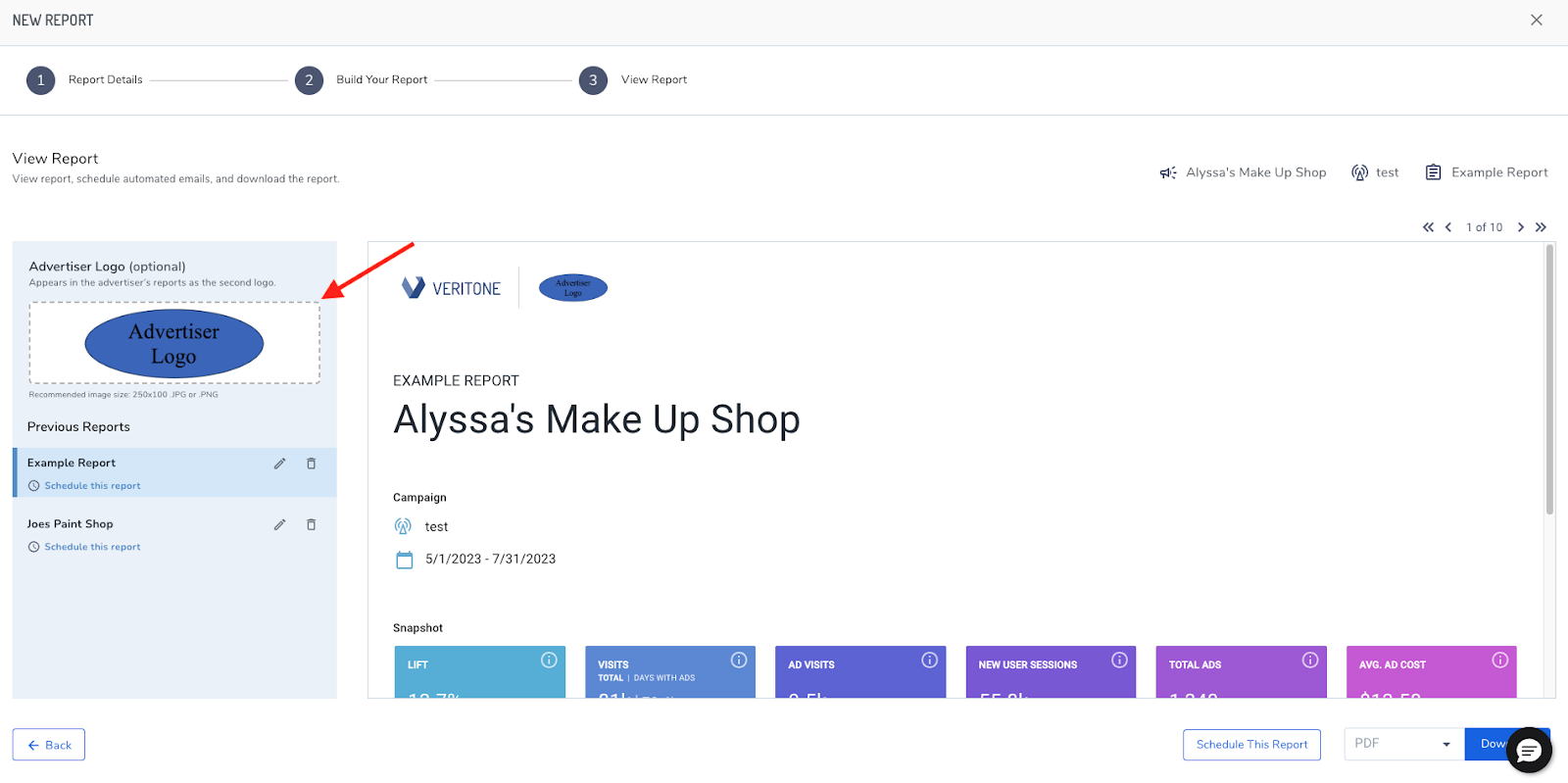 Veritone Attribute: Report Builder Tool