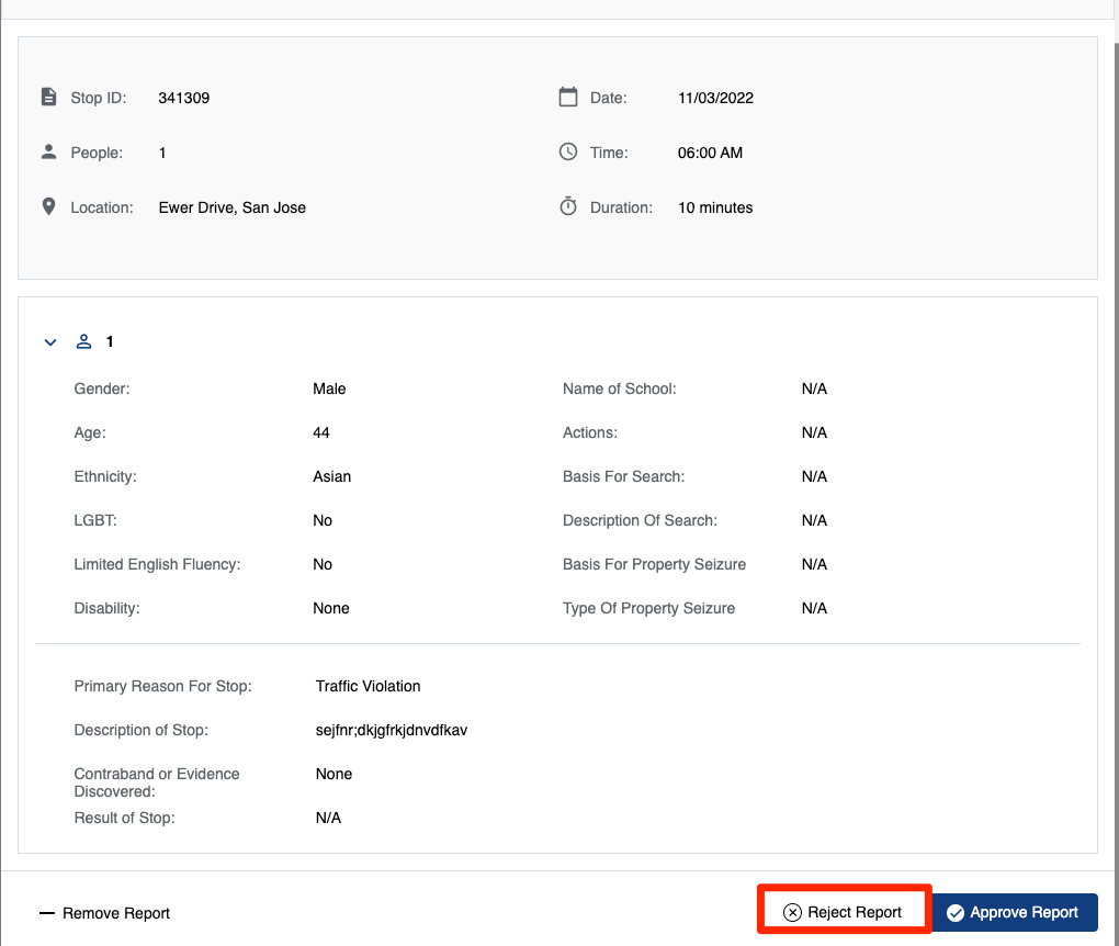 Reviewing, Approving & Denying RIPA Reports in Veritone Contact