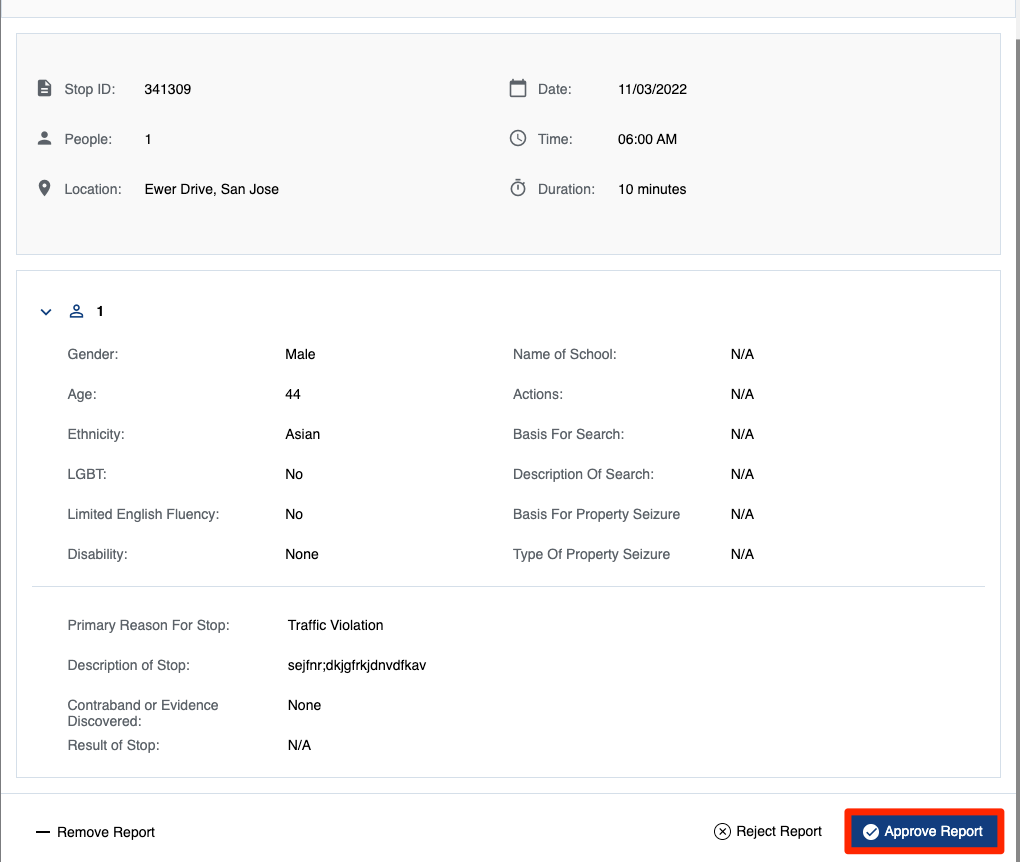 Reviewing, Approving & Denying RIPA Reports in Veritone Contact