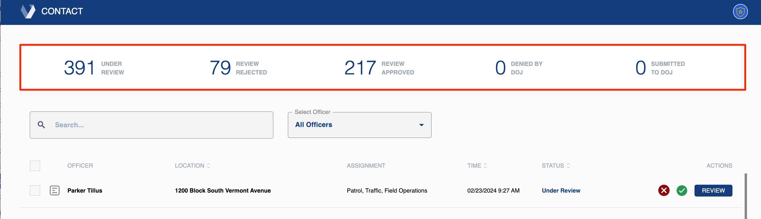 Reviewing, Approving & Denying RIPA Reports in Veritone Contact